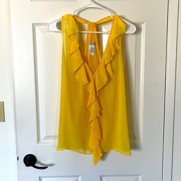 Bisou Bisou | Tops | Flowy Cute Sheer Light Yellow Summer Blouse | Poshmark